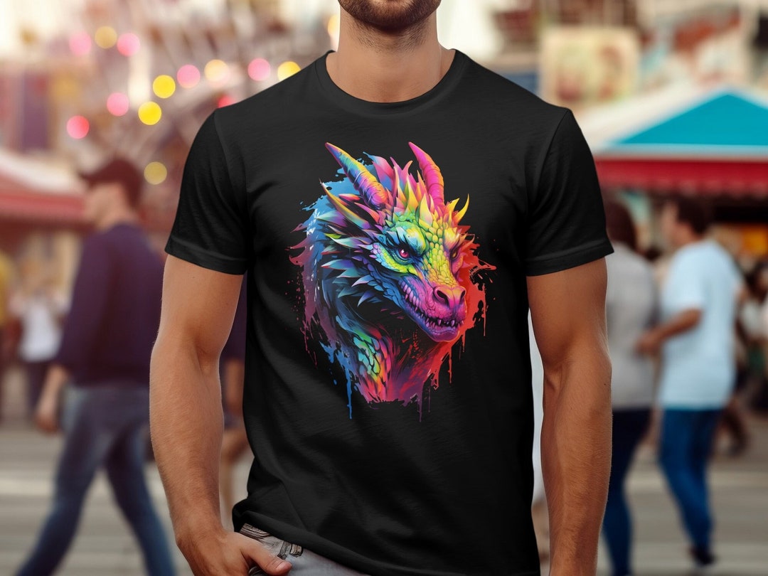 Watercolor Dragon T-shirt, Dragon Lover Gift, Mythical Fantasy Shirts ...