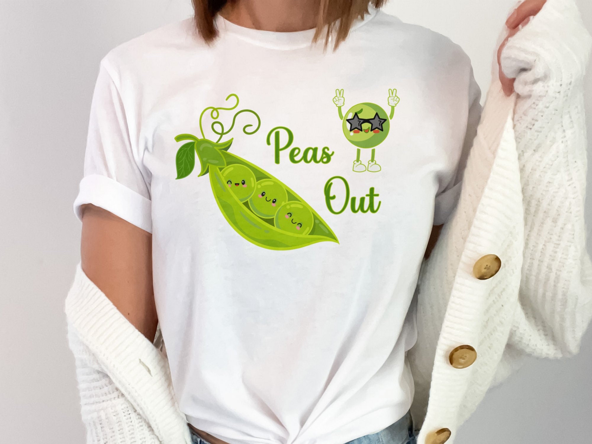 Peas Out T-shirt, Cute Peas Shirt, Funny Vegetable Tshirt, Garden ...
