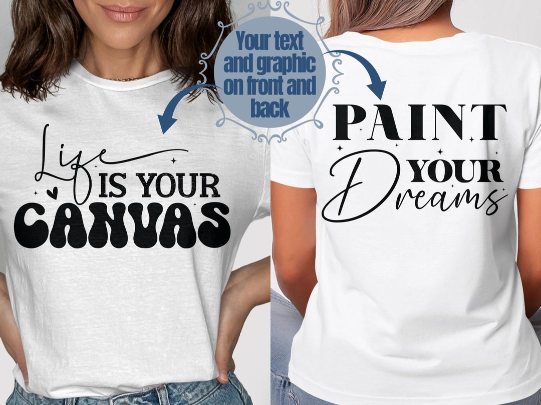 Custom Front & Back Print T-shirt | Personalized Design Tee - Etsy