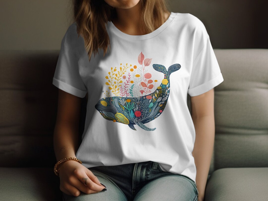 Watercolor Whale T-shirt, Trendy Ocean Tee - Etsy