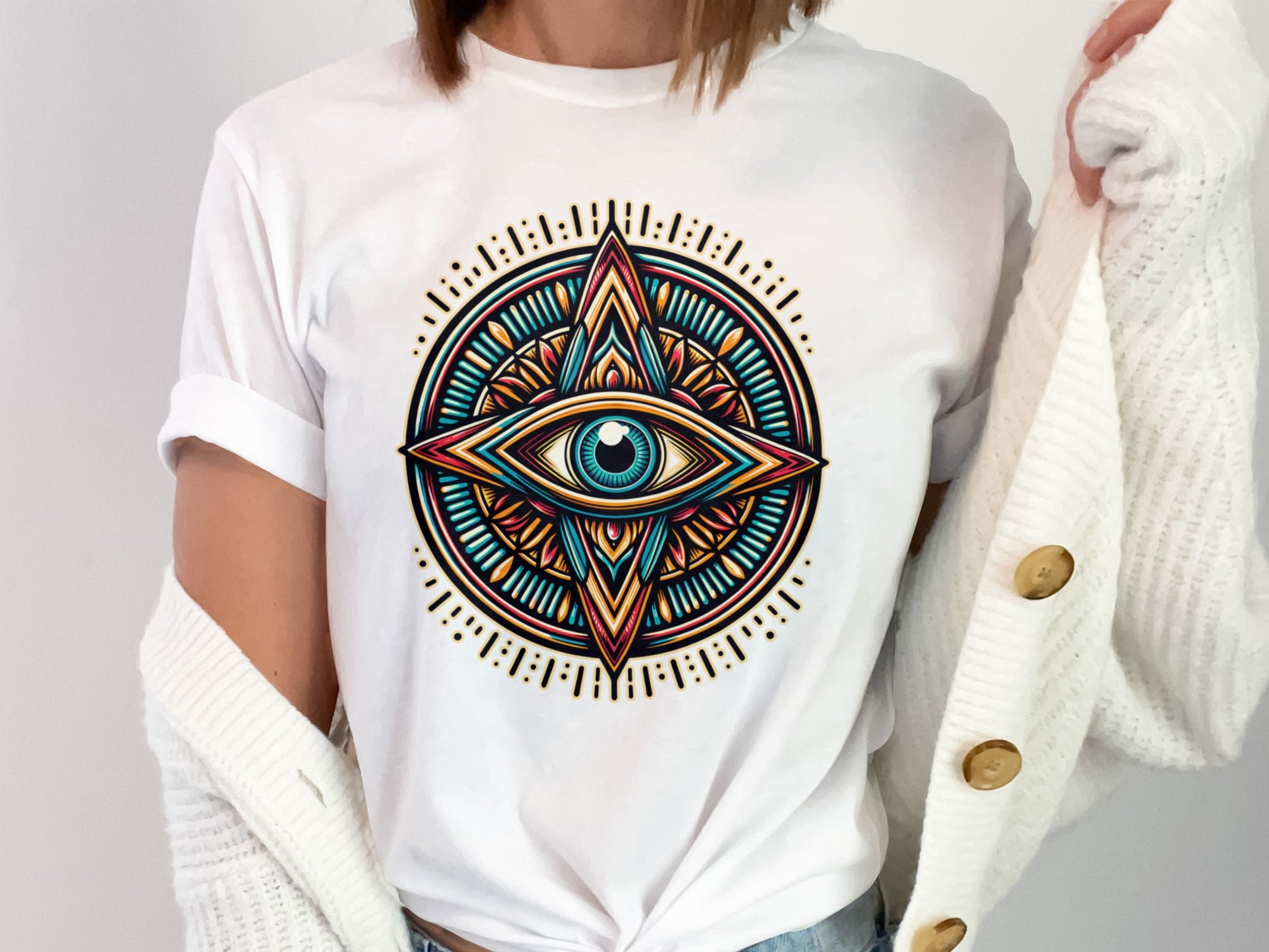 Evil Eye T-shirt, Spiritual Shirt, Tarot Eye Shirt, Bohemian Tee, All ...