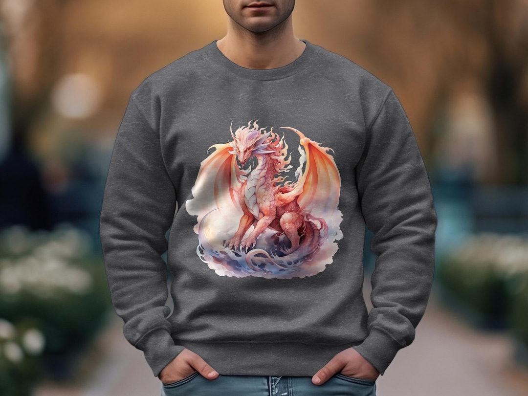 Red Dragon T-shirt, Dragon Lover Gift, Mythical Fantasy Shirts, Dragon ...