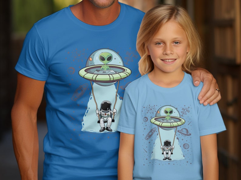 UFO and Astronaut T-shirt, Astronaut Tshirt, Funny Alien Shirt, Outer ...