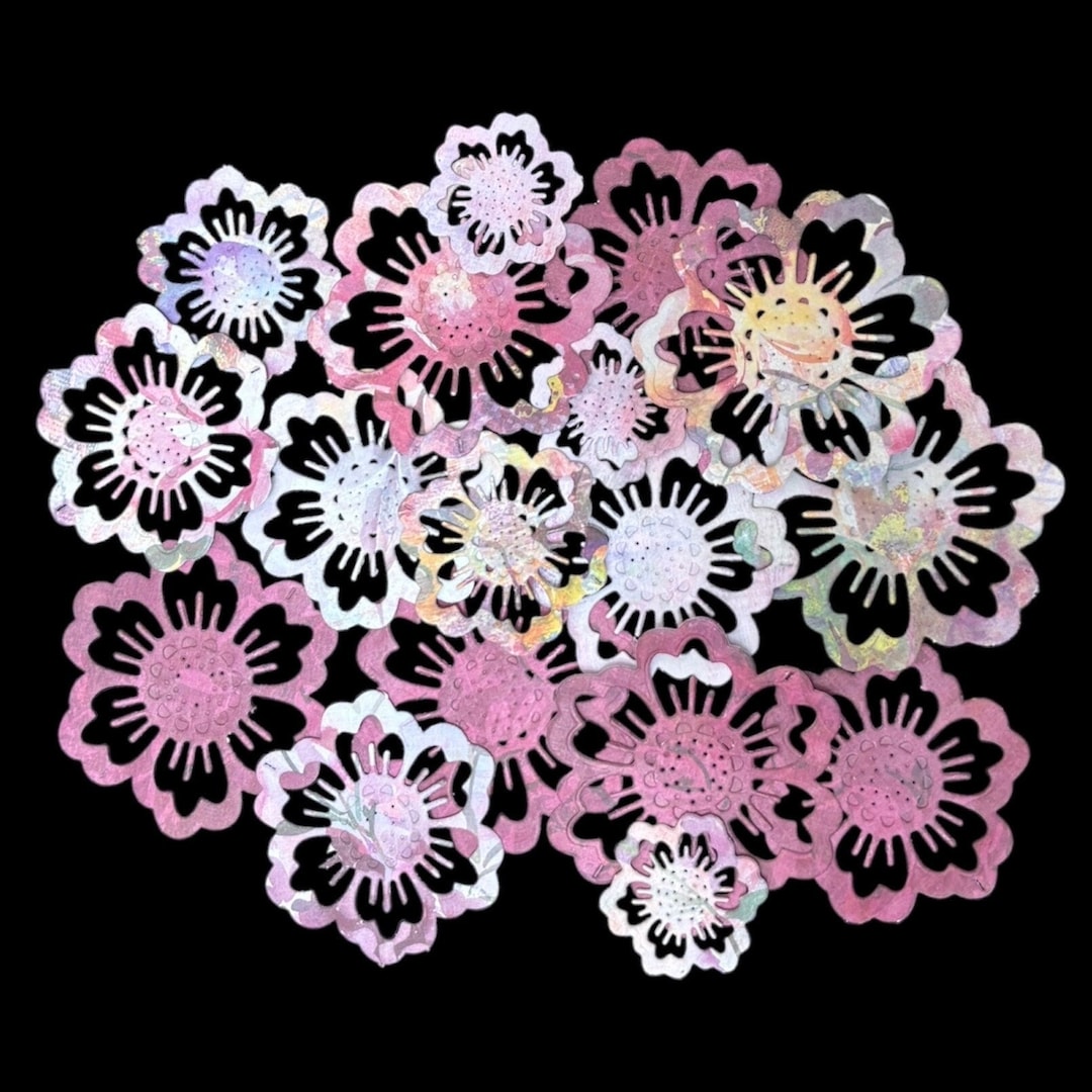 Paper Flower Die Cuts for Card Making, Scrapbook Embellishments, Floral ...