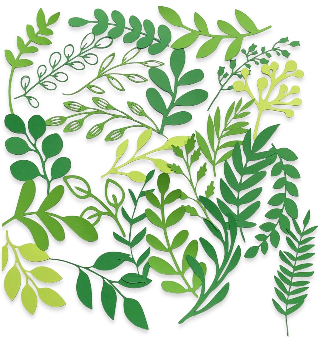 Paper Branch Embellishment Pack for Card Making. Die Cut Leaves and ...