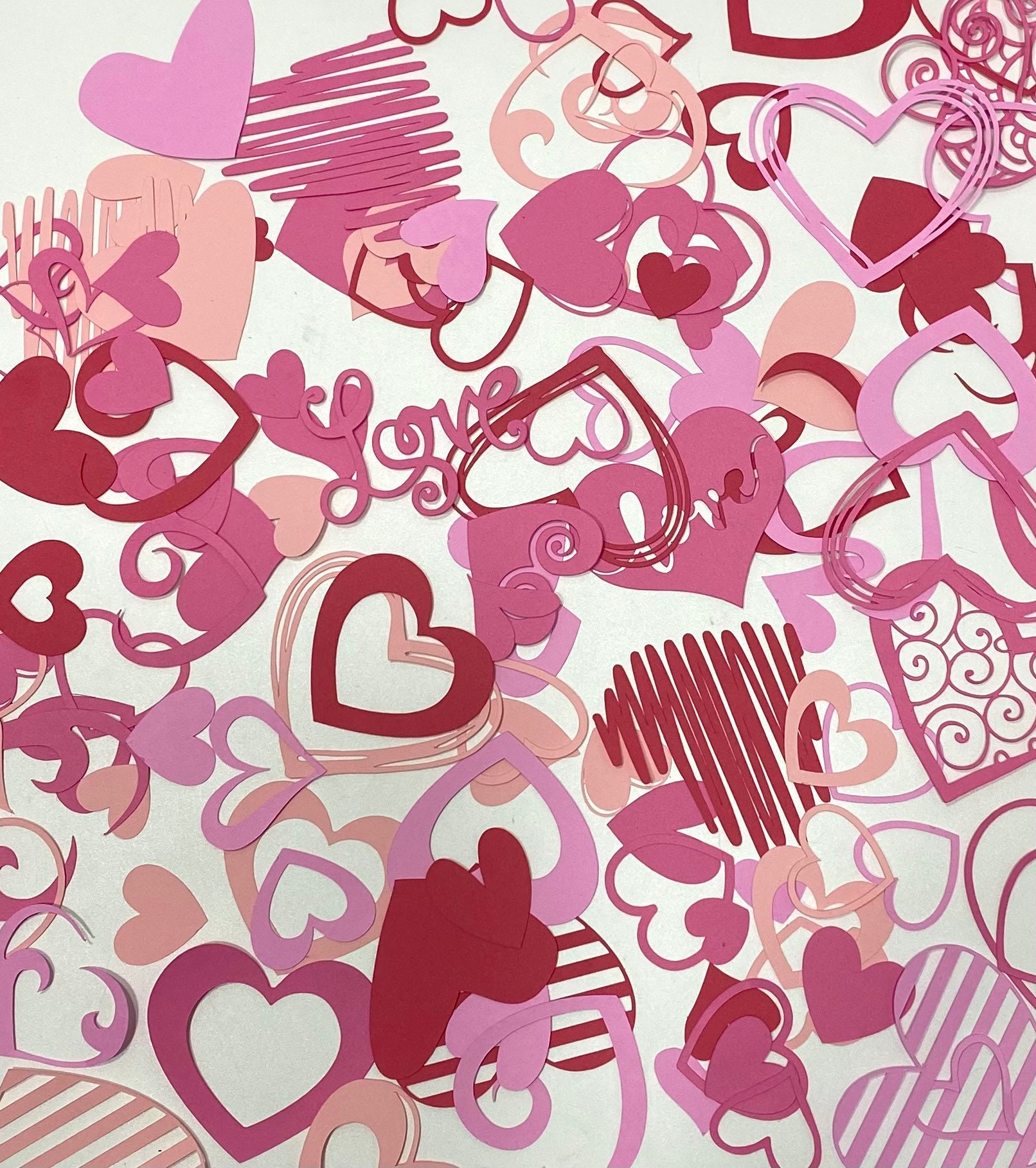 50 Paper Heart Cutouts for Scrapbook valentine Hearts for - Etsy