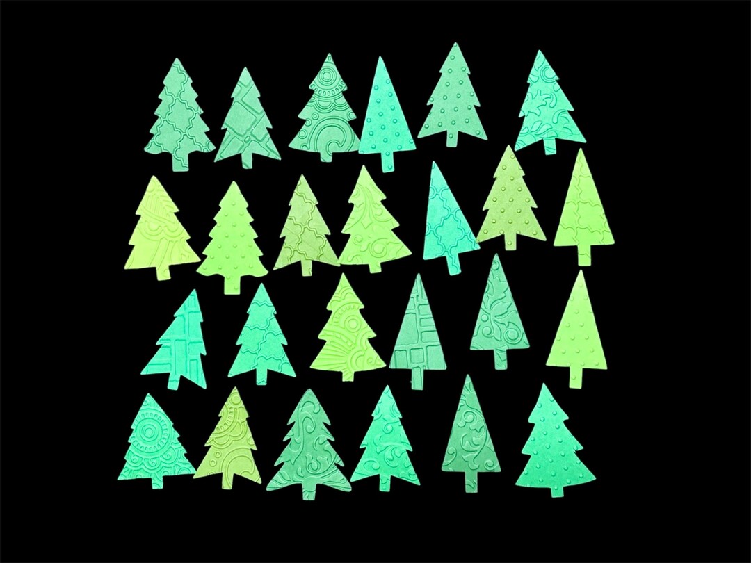 Embossed Paper Pine Trees for Card Making, Scrapbooking, Christmas Tree ...