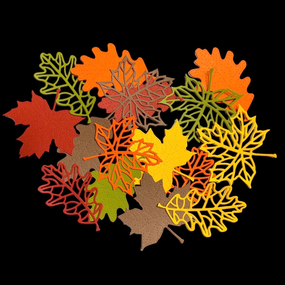 Paper Leaf Cutouts for Fall Card Making, Scrapbook Embellishments, Junk ...