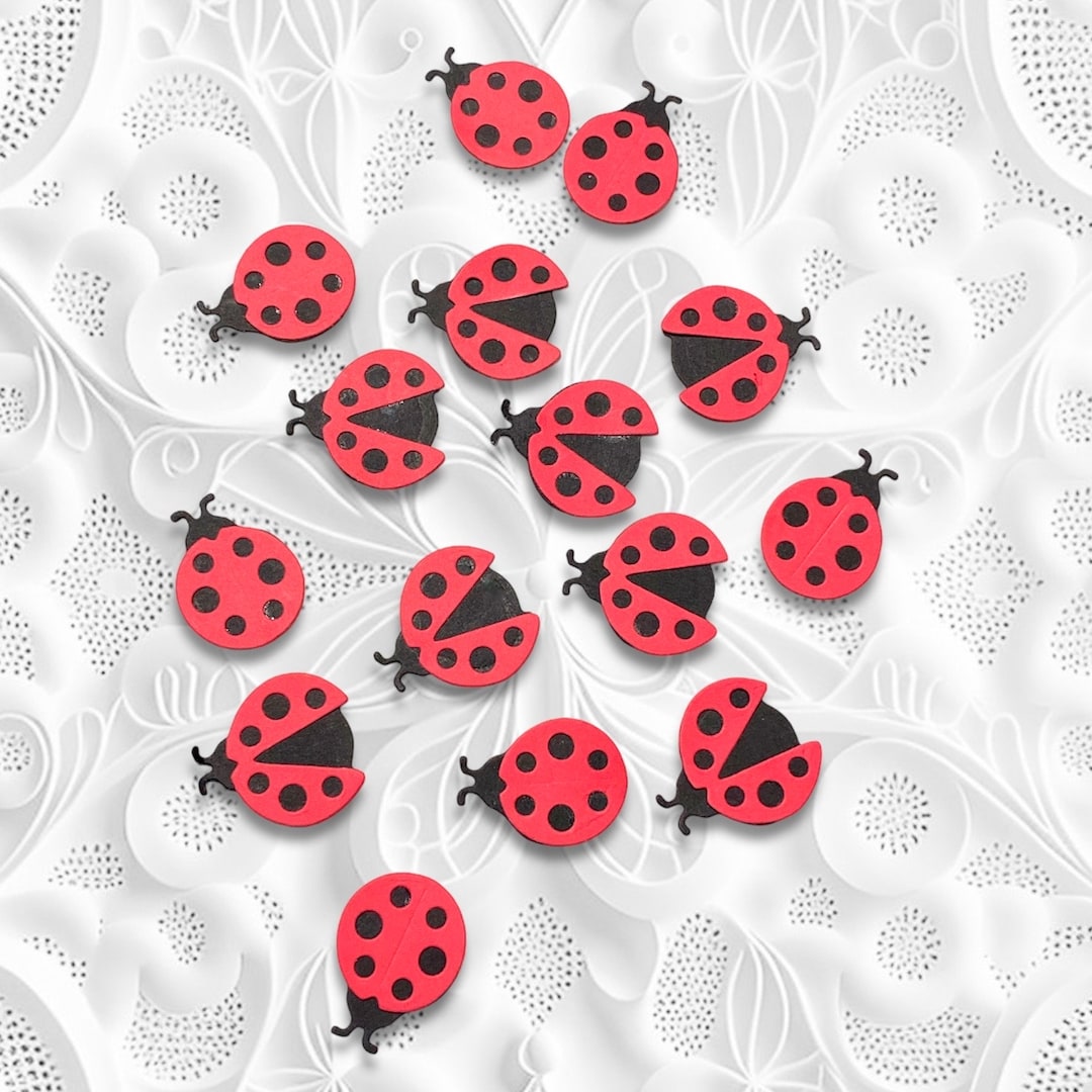 Ladybug Paper Cutouts, 15ct Pack of Die Cut Lady Bugs for Card Making ...