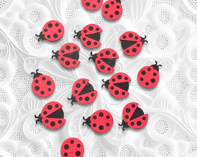 Ladybug Paper Cutouts, 15ct Pack of Die Cut Lady Bugs for Card Making ...