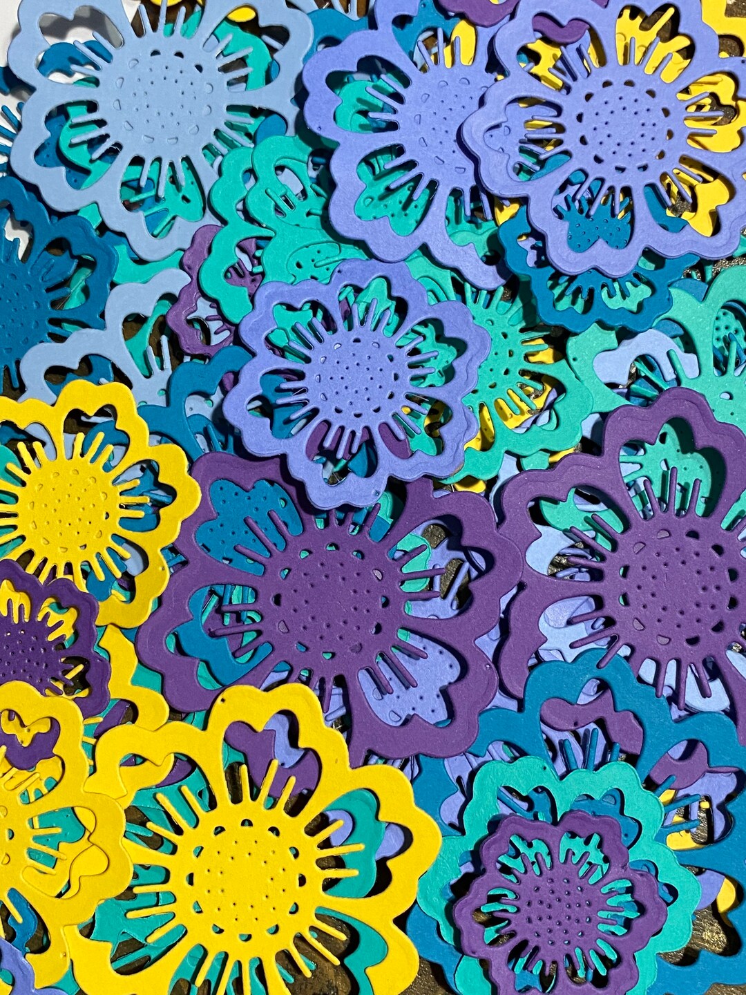 Paper Flower Die Cuts, Card Making Supplies, Scrapbook Embellishment ...