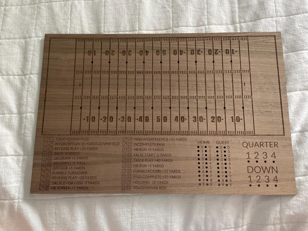 Dice Football Field Board Game | American Football | Wooden Game Board ...