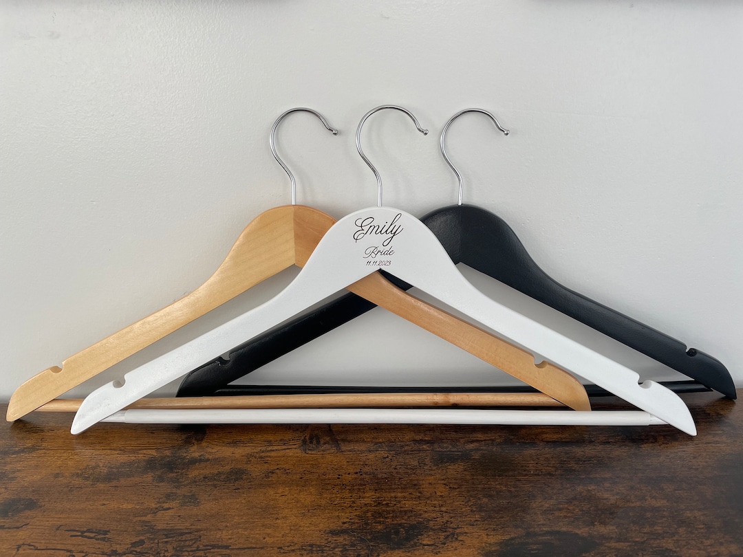 Custom Wedding Hangars / Event Hangars / Laser Engraved Wooden Hangar ...