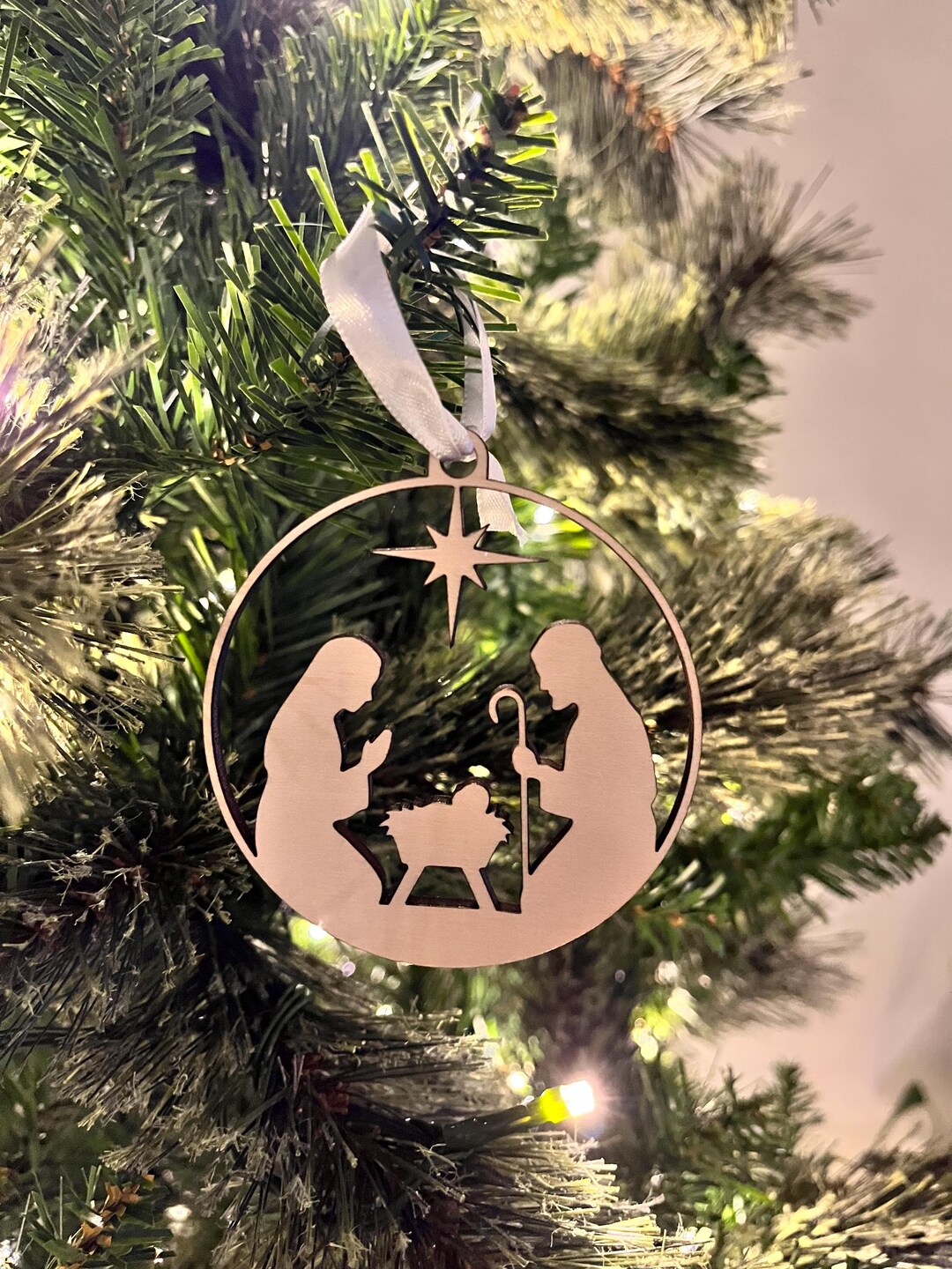 Nativity Ornament | Laser Cut Plain Wood | Natural Wood | Paintable - Etsy