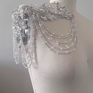 Silver Chain Shoulder Appliqués / Bodice Rhinestone Chain Applique ...