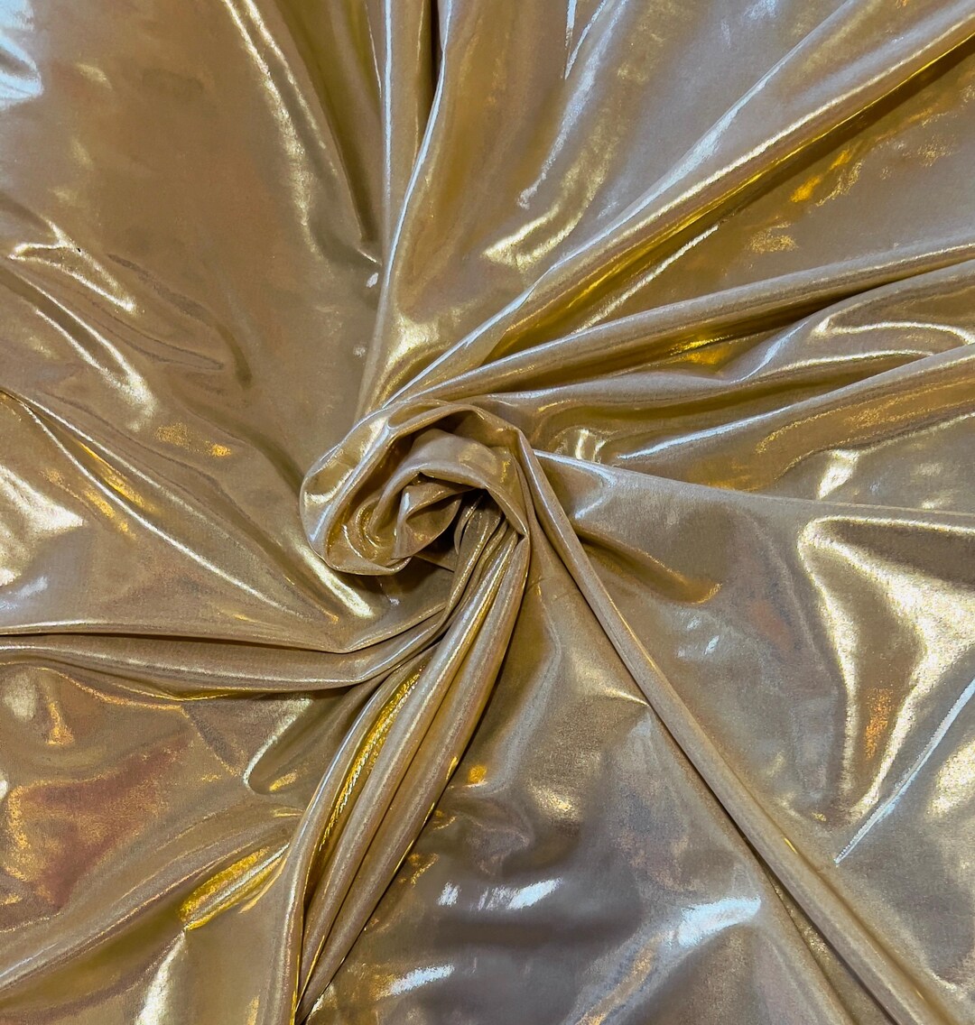 Gold Fabric 2 Way Stretch Metallic Finger Foil Light Weight Fabric - Etsy