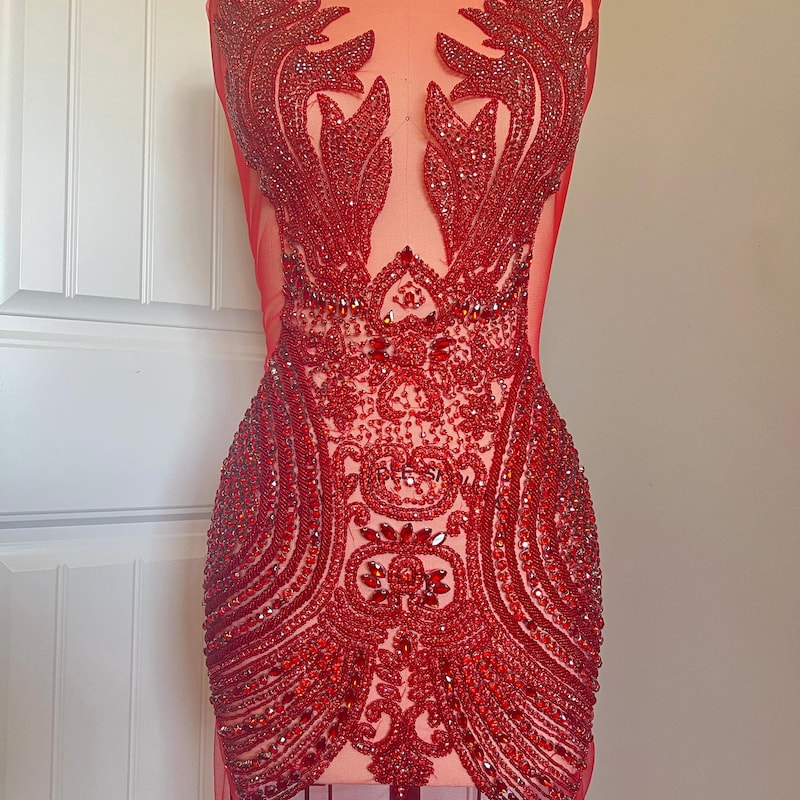 Red Rhinestone Dresses - Etsy UK