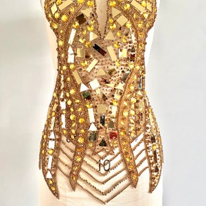 Mirror Appliqués/ Rhinestone Mirror Bodice Applique 052 - Etsy