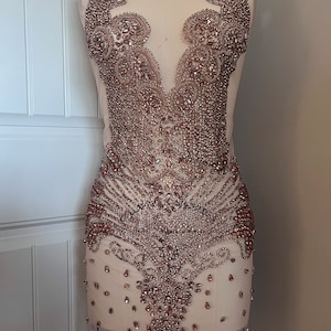Rose Gold Rhinestone Bodice Applique/ Rose Gold Full Bodice Applique ...