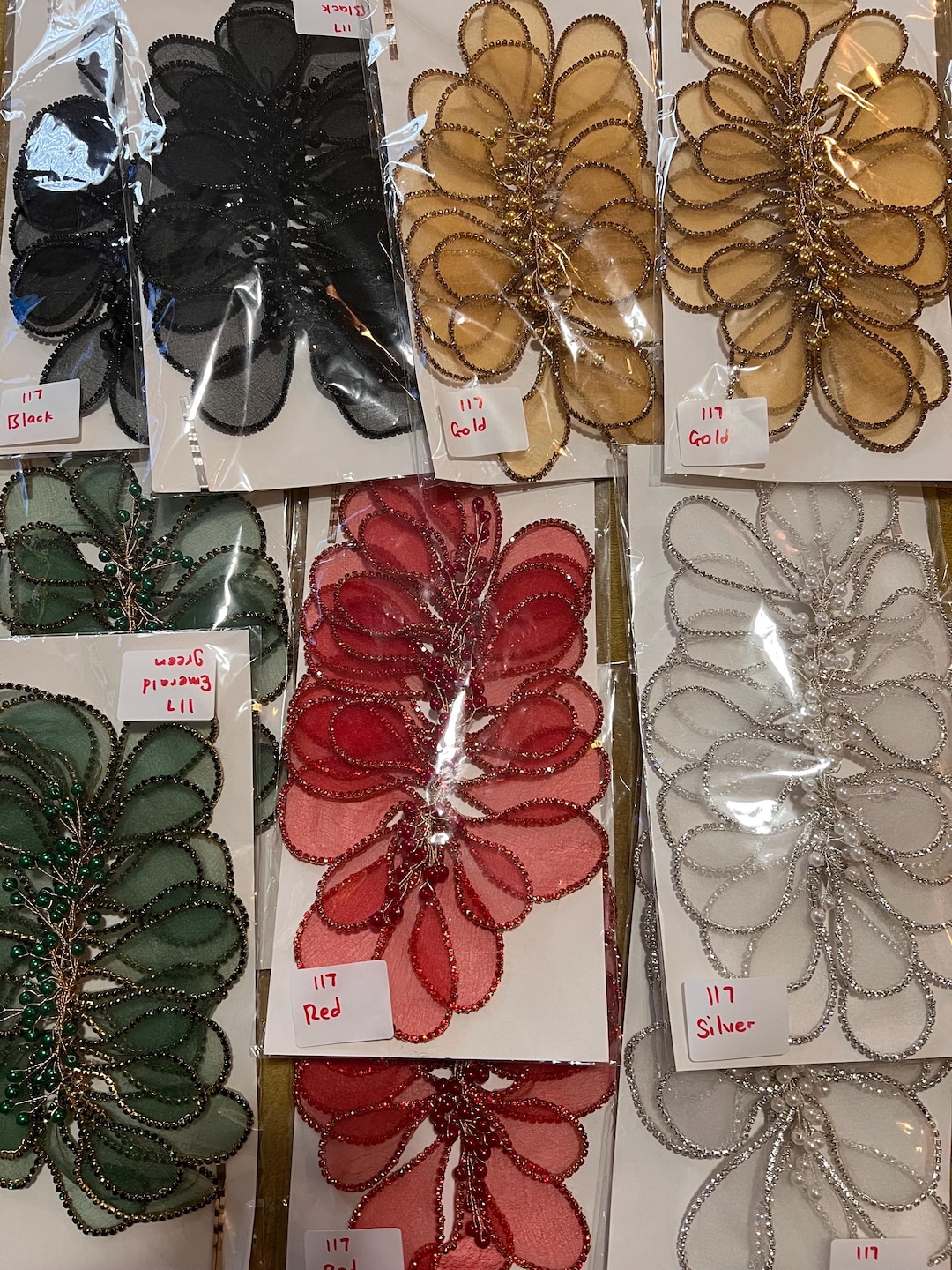 3d Applique/ 3d Rhinestone Floral Patches/ 3d Hair Piece/ Price is per ...