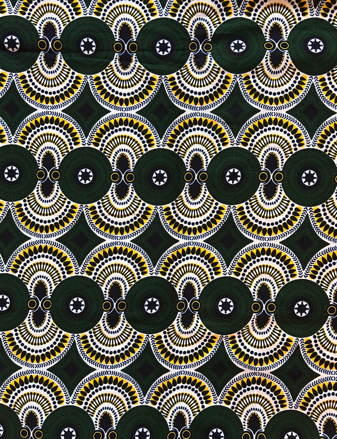 Dark Army Green African Print Fabric 100% Cotton 6 Yards - Etsy