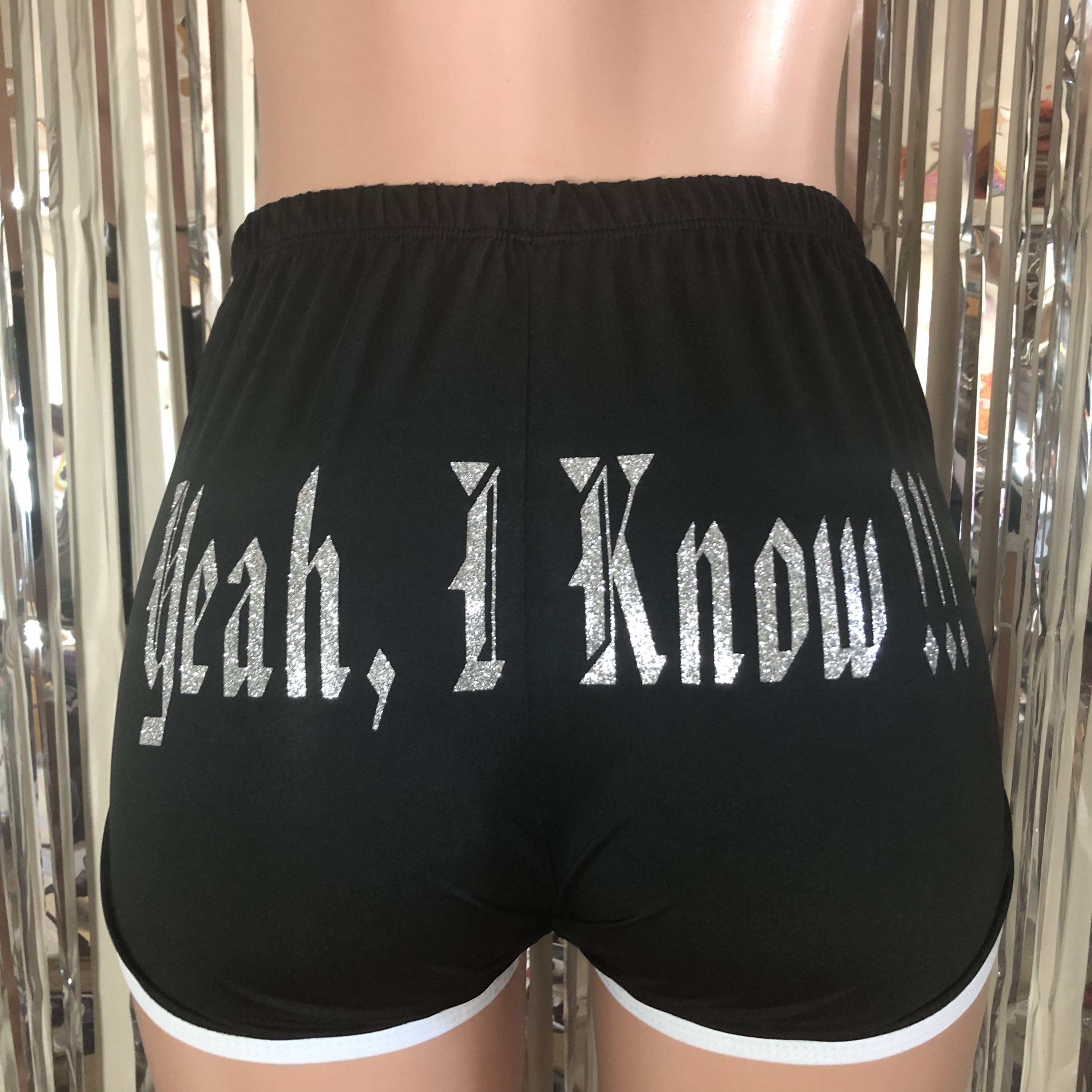 Custom Booty Short With Glitter Writing/womens Polyester - Etsy