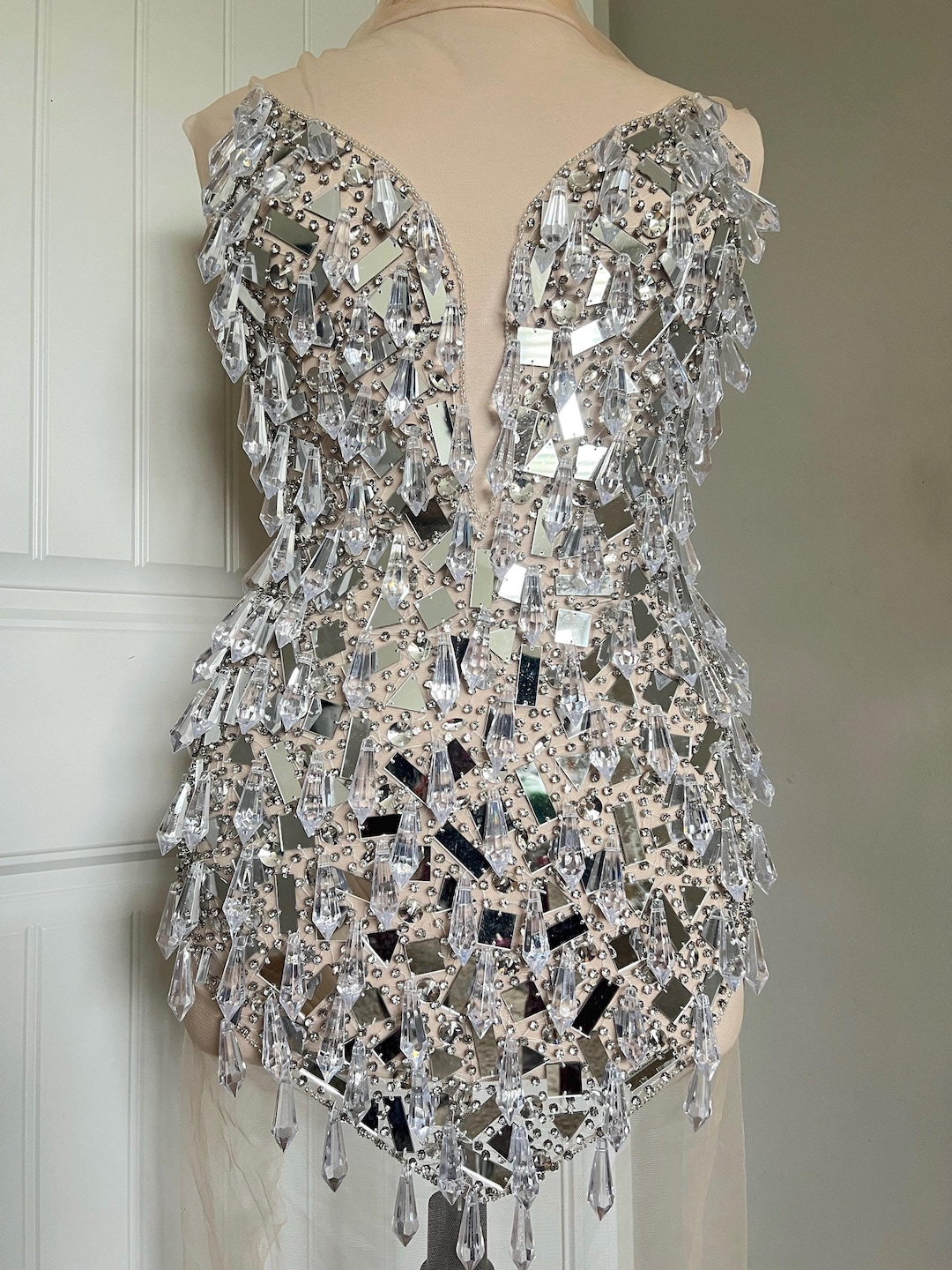 Silver Rhinestone Applique/ Mirror Applique/ Silver Applique With ...