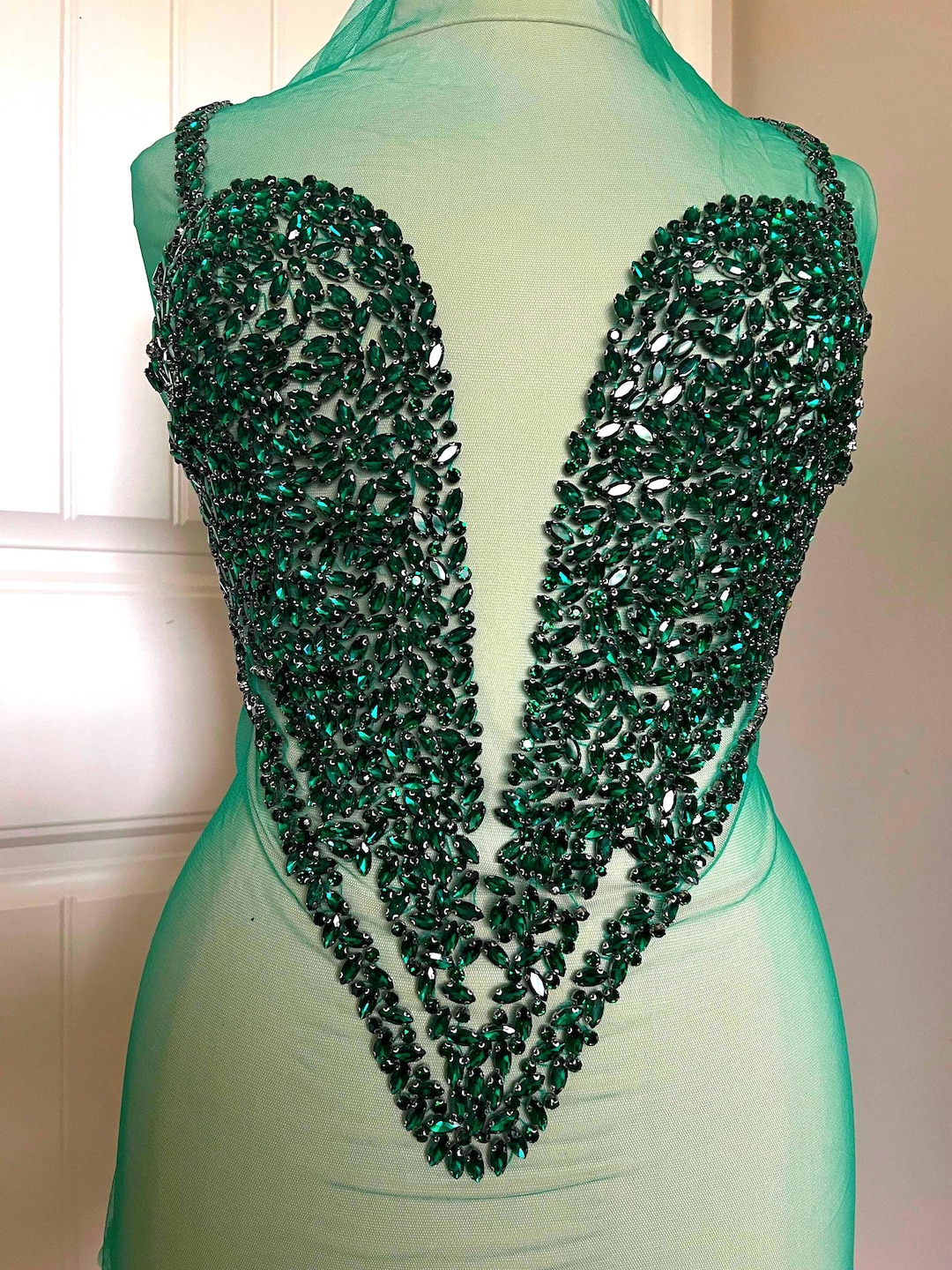 Emerald Green Bodice Applique/ Plus Size Emerald Green Applique 091 - Etsy