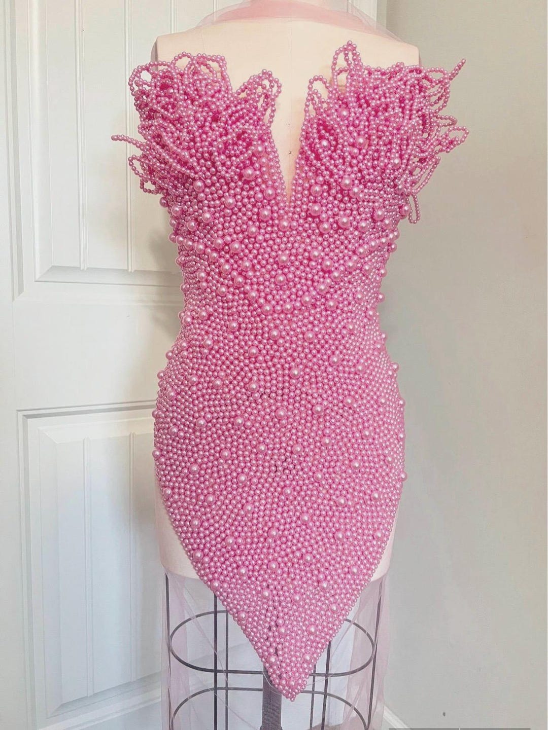 Pink Bodice Applique/ Pink Faux Pearl Bodice Applique 115 - Etsy