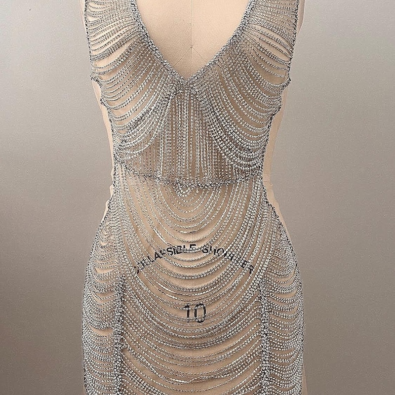 Rhinestone Body Chain - Etsy