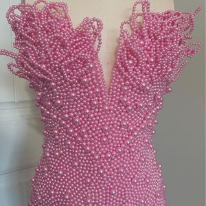 Pink Bodice Applique/ Pink Faux Pearl Bodice Applique 115 - Etsy