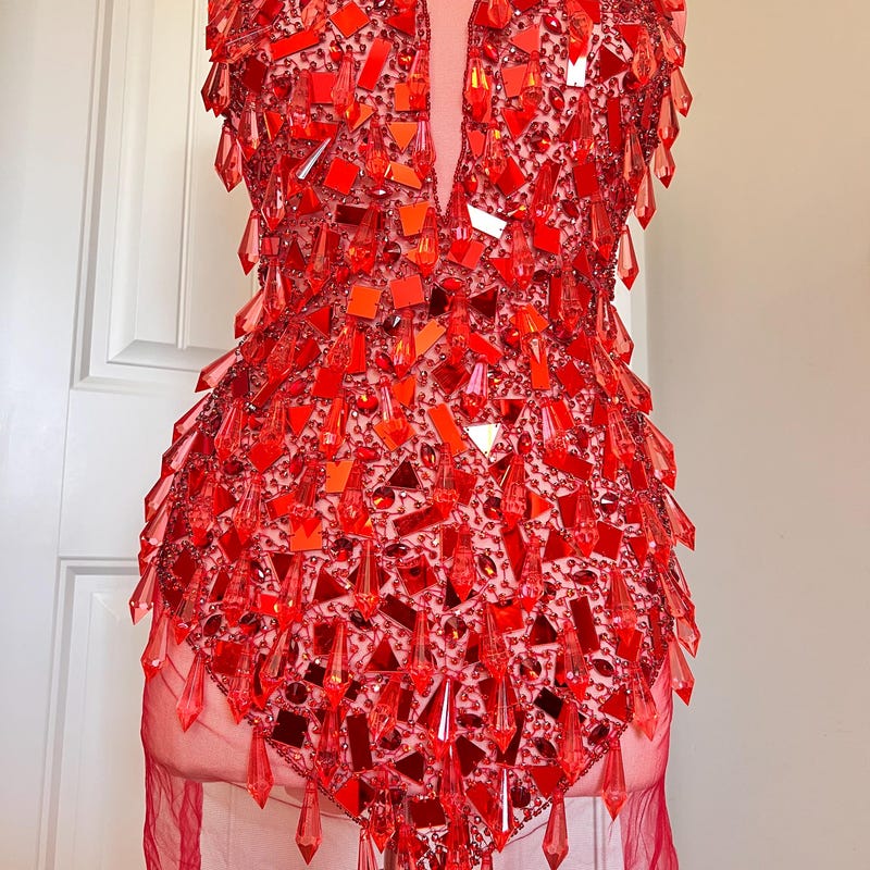 Red Crystal Bodycon - Etsy UK