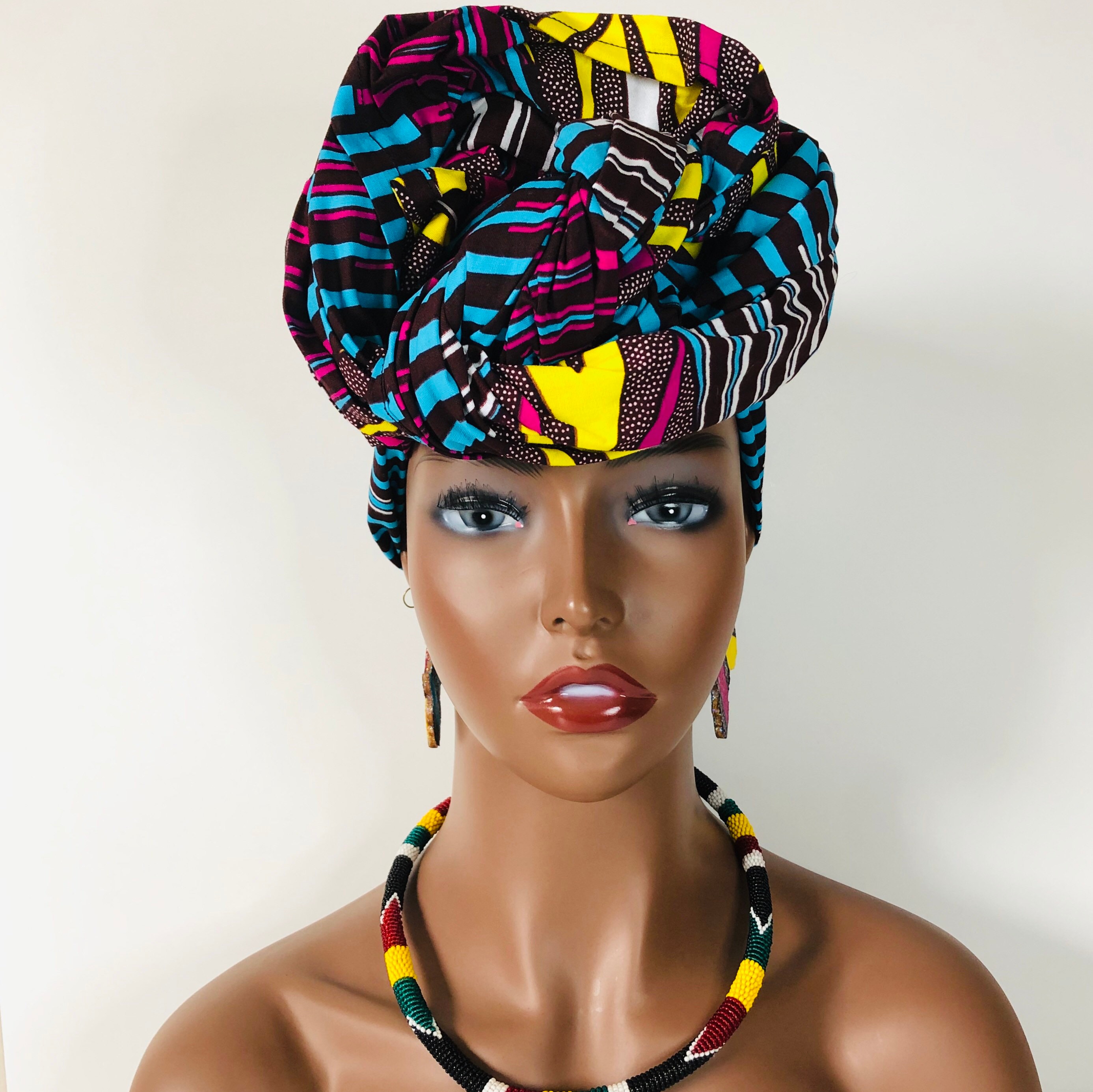 Vibrant African Print Head Wrap/100% Cotton Ankara Head Scarf/bandeaux ...