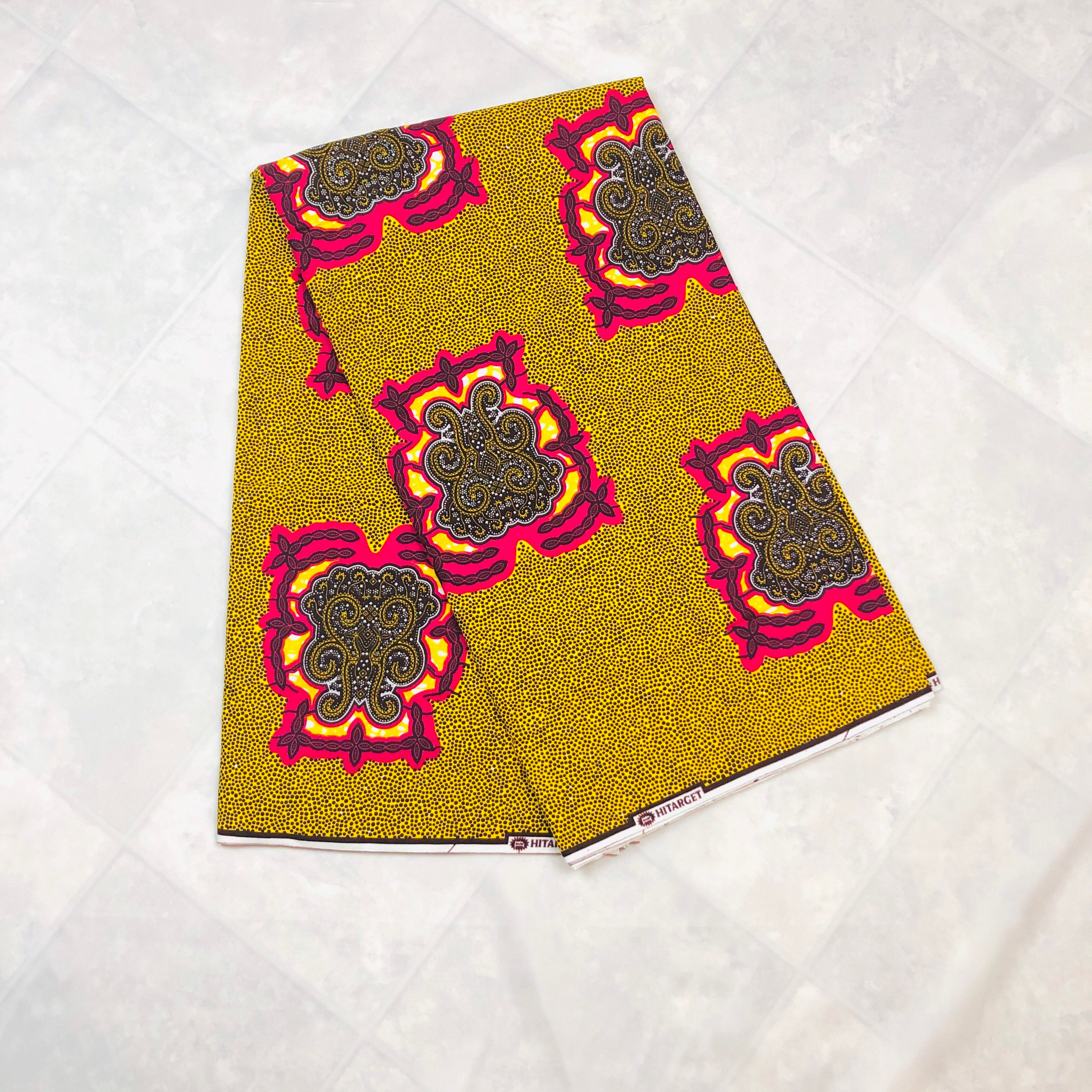 Yellow and Pink African Print Fabric/ Ankara Fabric 100% - Etsy