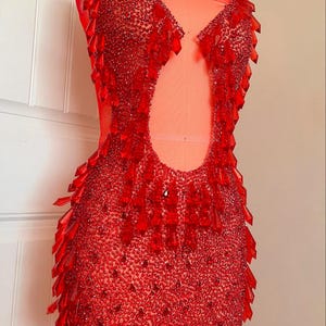 Red Bodice Applique/ Red Rhinestone Bodice With Chandelier Crystal ...