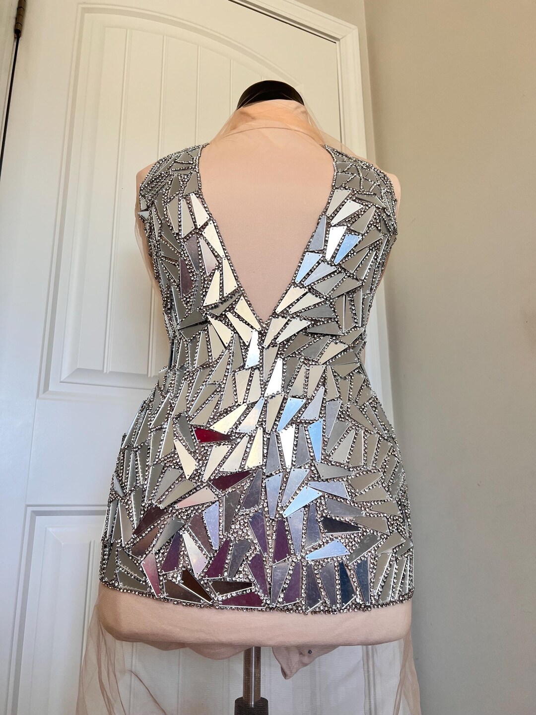 Silver Bodice Applique/ Silver Mirror Rhinestone Bodice Applique 136 - Etsy