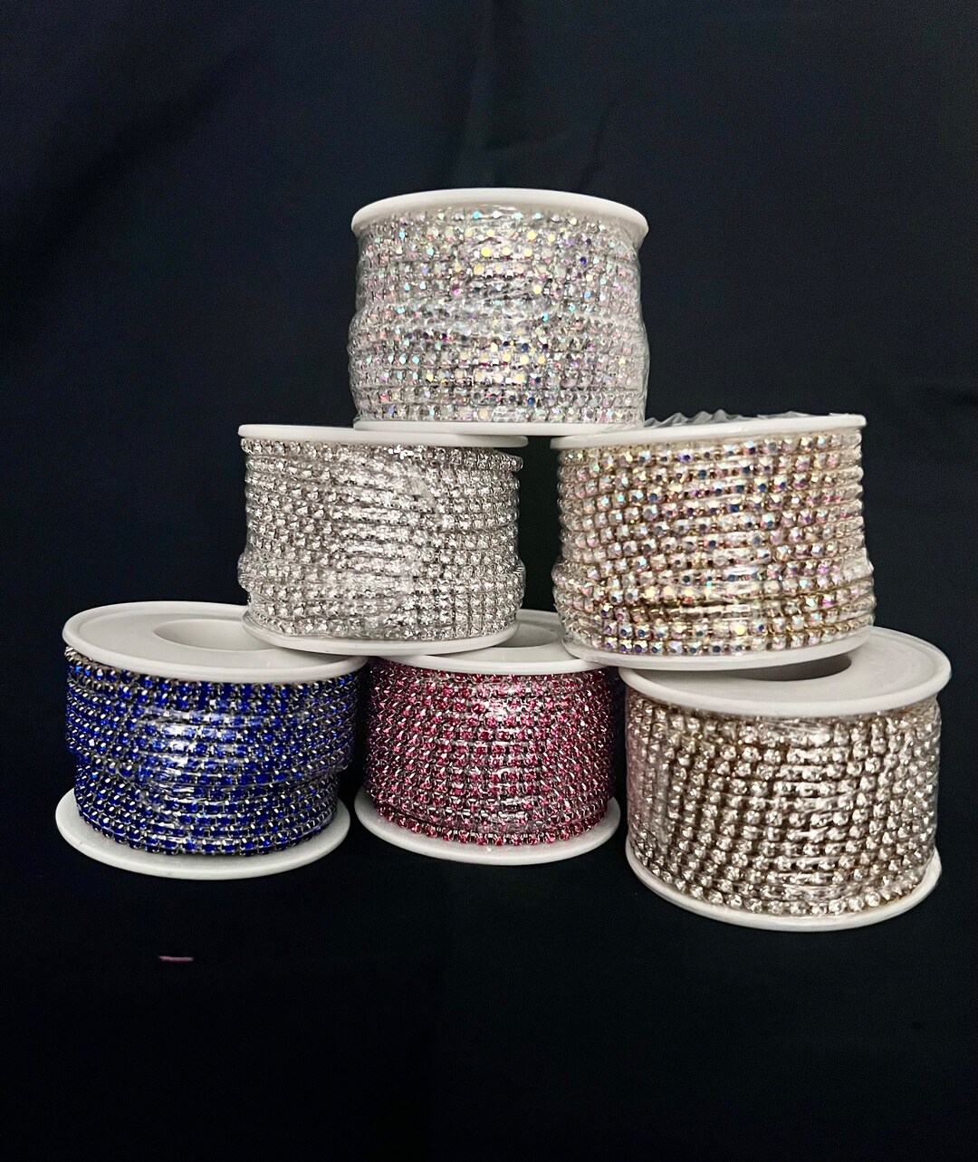 SS 12 Rhinestone Cup Chain/ 3MM Rhinestone Chain by the Yard/ 36 Inches ...