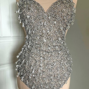 Silver Rhinestone Bodice Applique/ Silver Applique With Chandelier ...