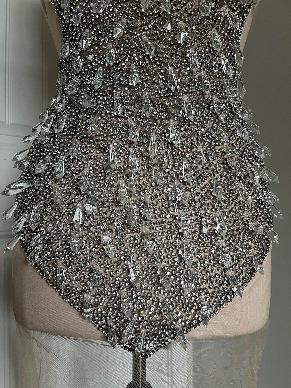 Silver Rhinestone Bodice Applique/ Silver Applique With Chandelier ...