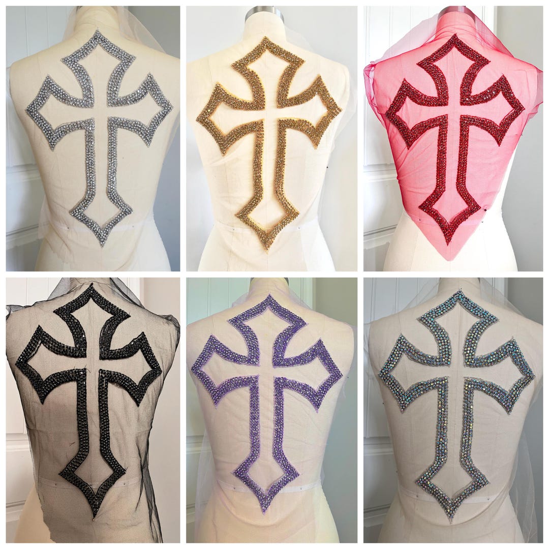 Cross Rhinestone Applique/large Cross / Sew on Cross / #142 - Etsy