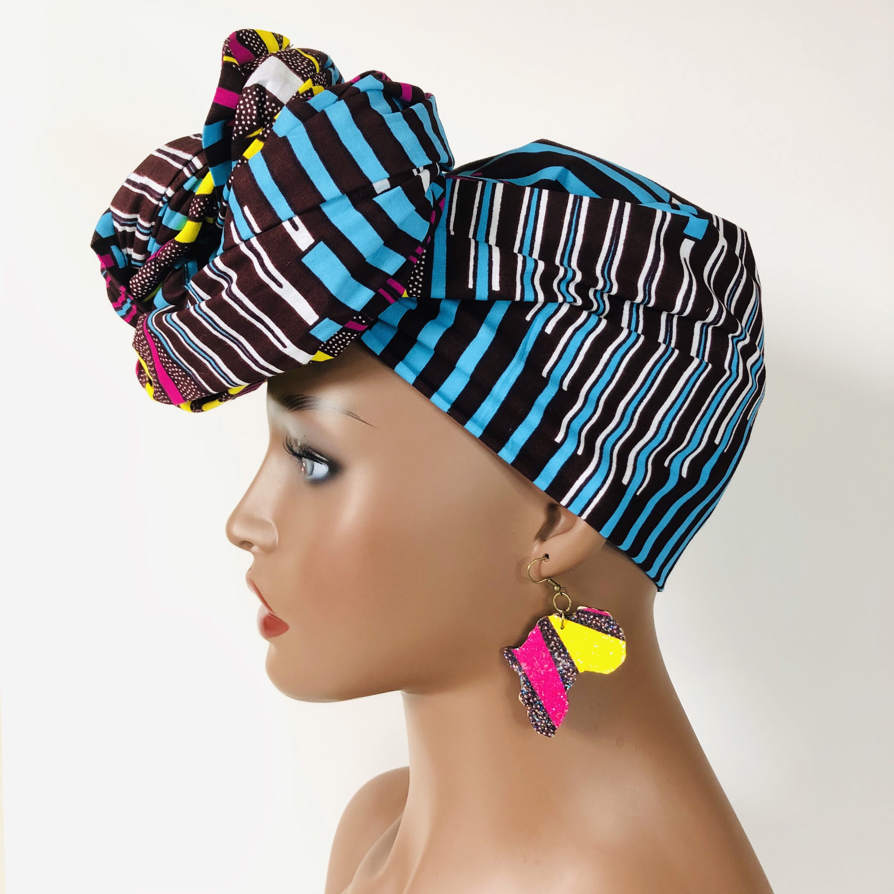 Vibrant African Print Head Wrap/100% Cotton Ankara Head Scarf/bandeaux ...