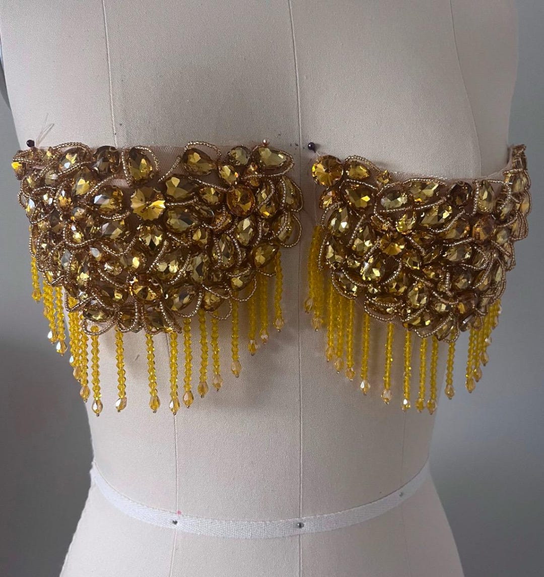 Gold Applique/ Gold Rhinestone Shoulder Embellishment 017 - Etsy