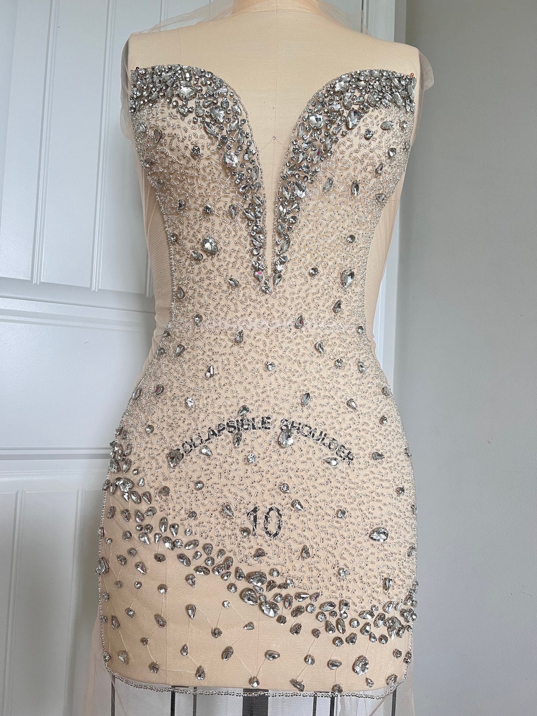 Silver Bodice Rhinestone Applique 074 - Etsy