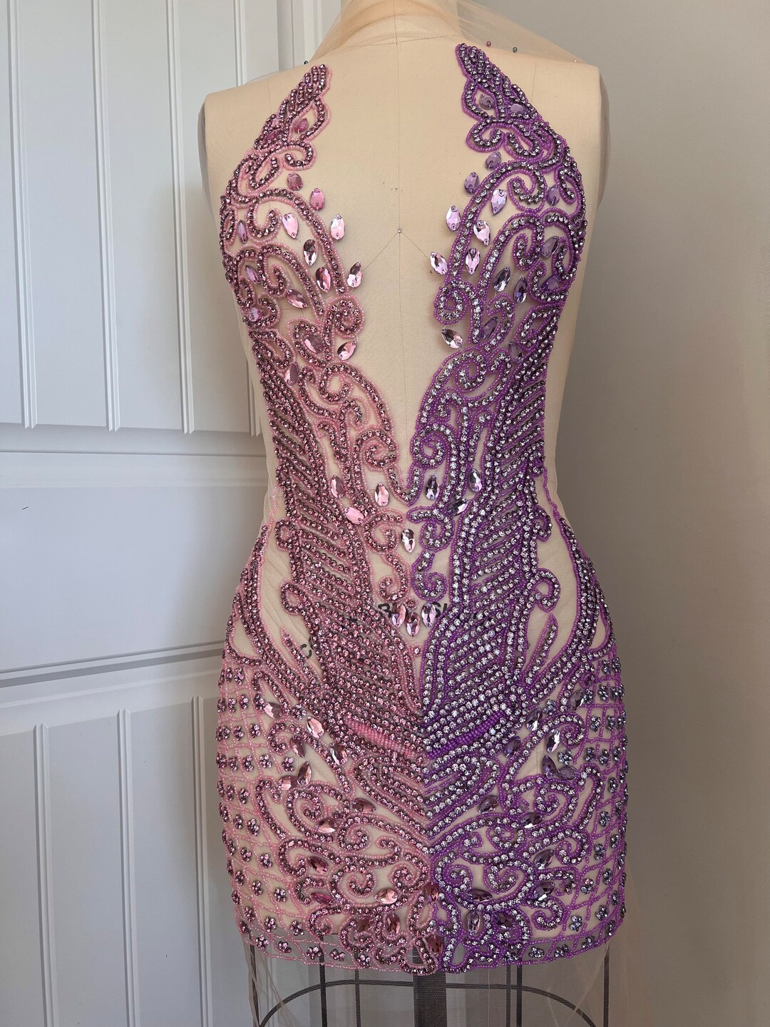 Pink and Purple Rhinestone Bodice Appliqués/ Mixed Bodice Applique 042 ...