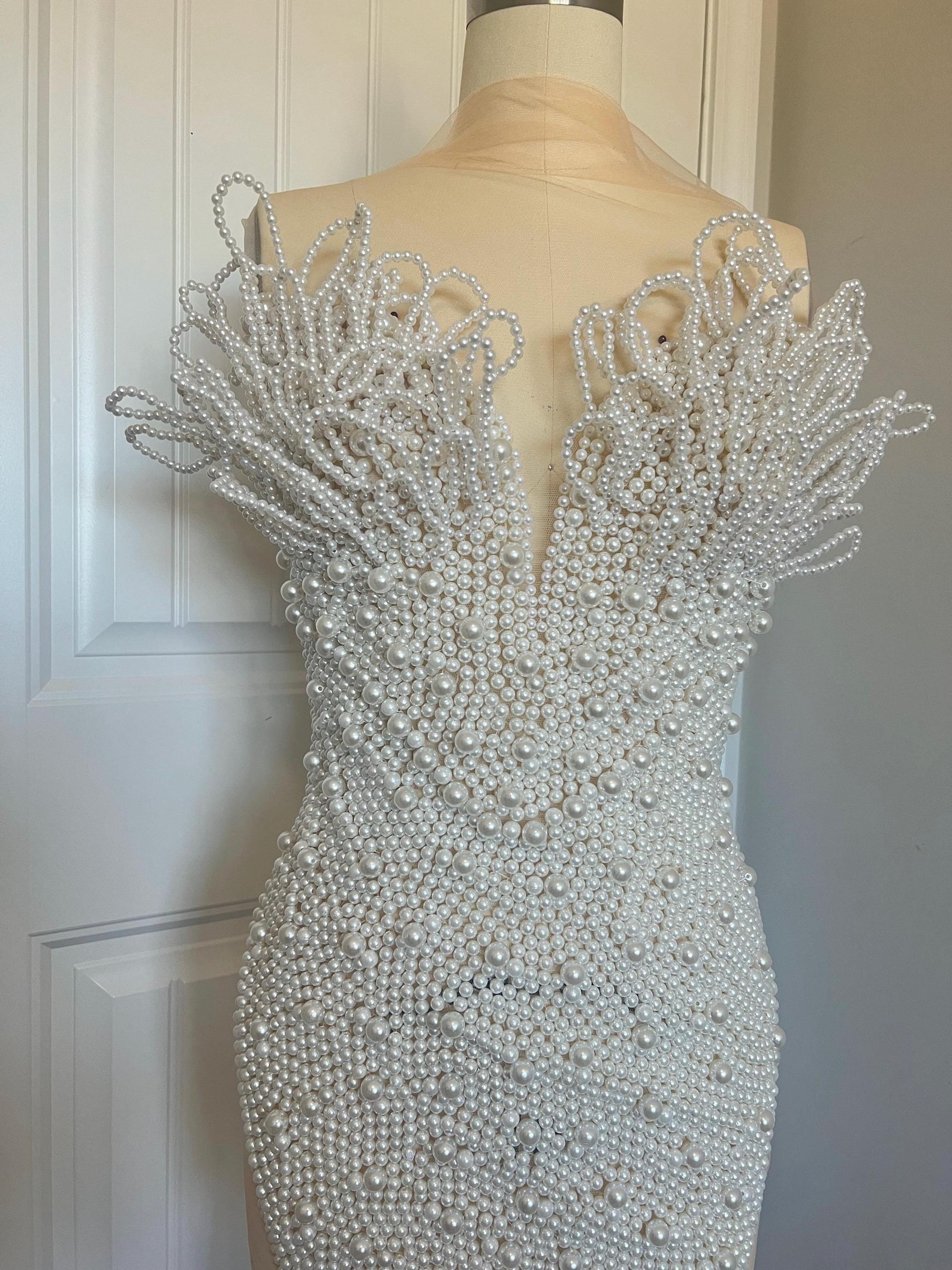 Ivory/ off White Pearls Bodice Applique/faux Pearls Applique 115 - Etsy