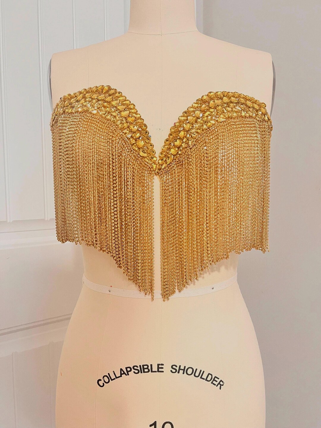 Gold Rhinestone Applique/ Shoulder Rhinestone Applique 070 - Etsy