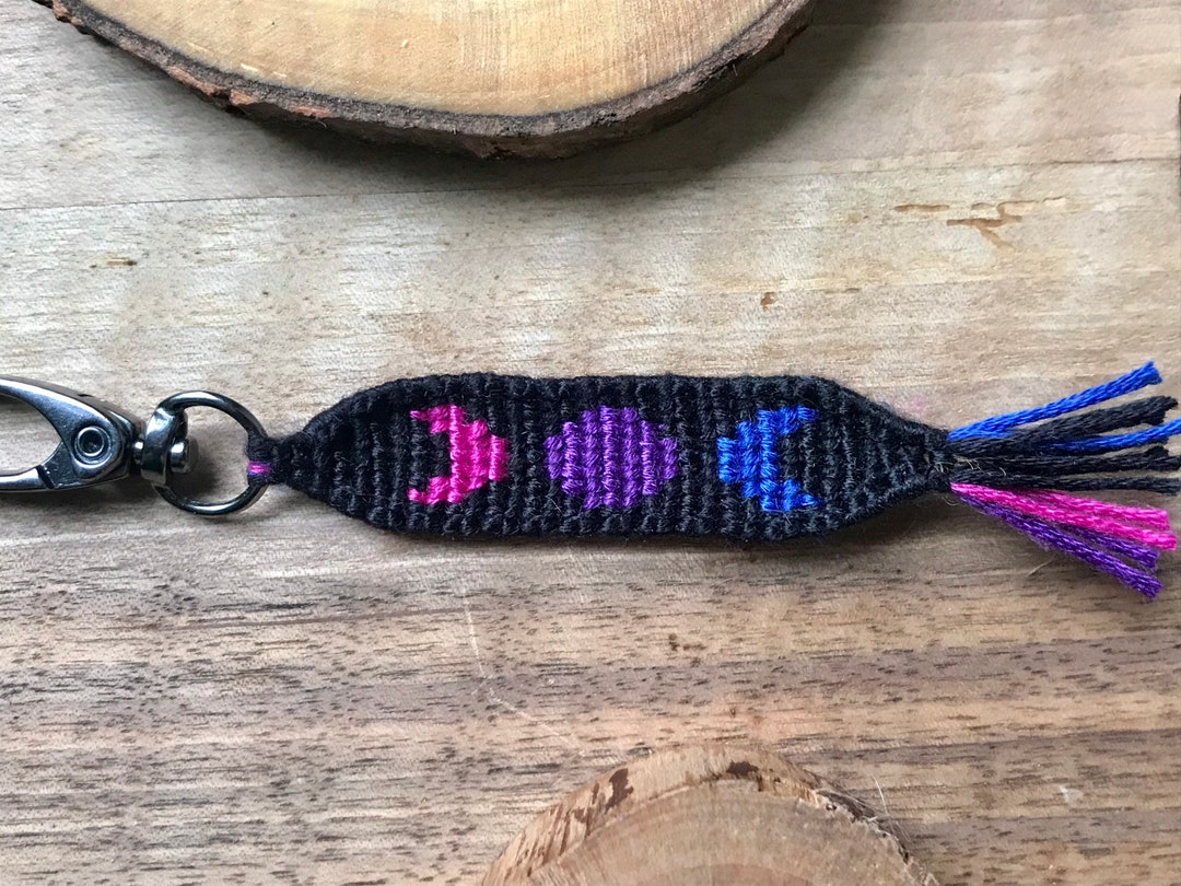 Bisexual Pride Not A Phase Moon Phases Keychain Etsy