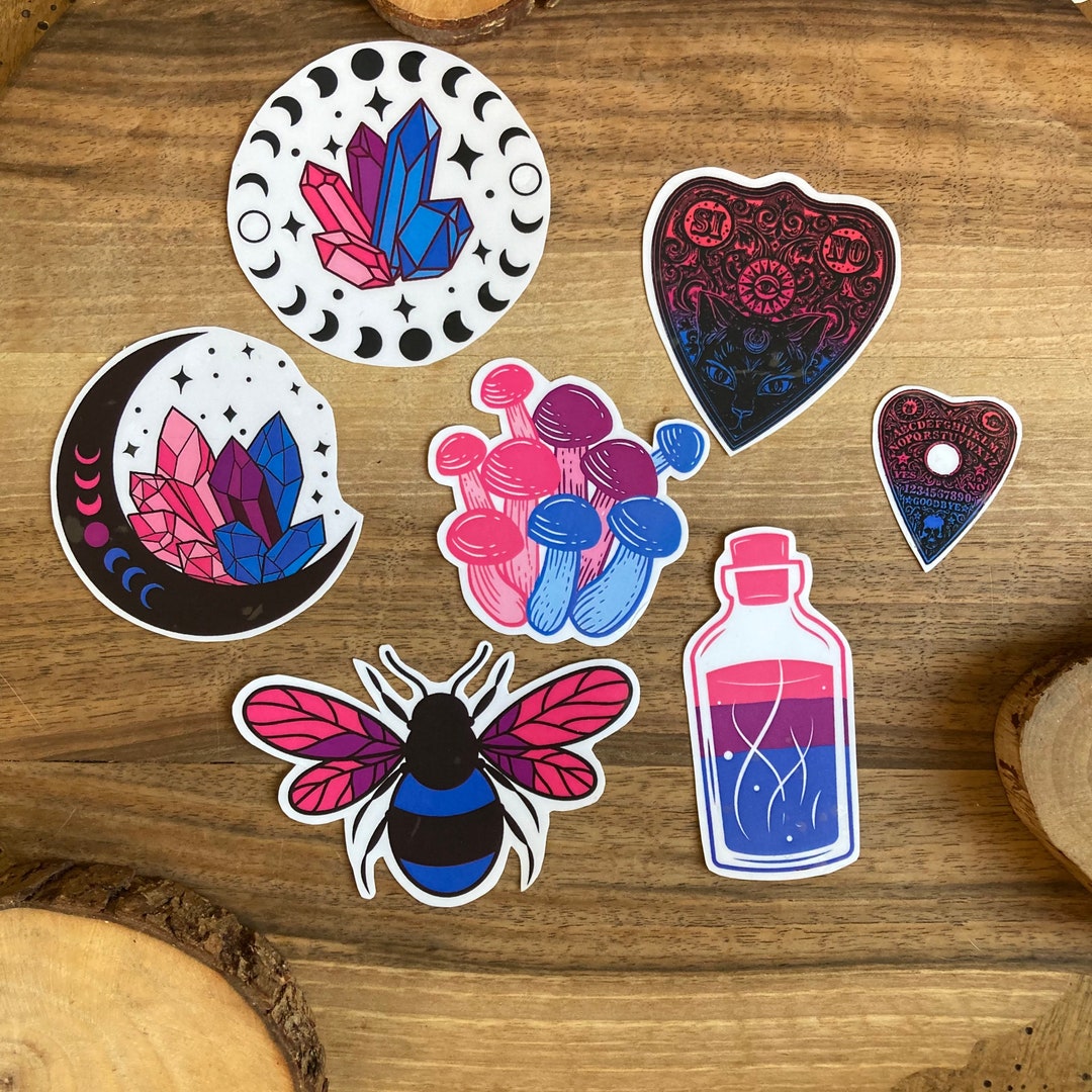 Witchy Bisexual Pride Sticker Set // Witchy Stickers // Cat - Etsy