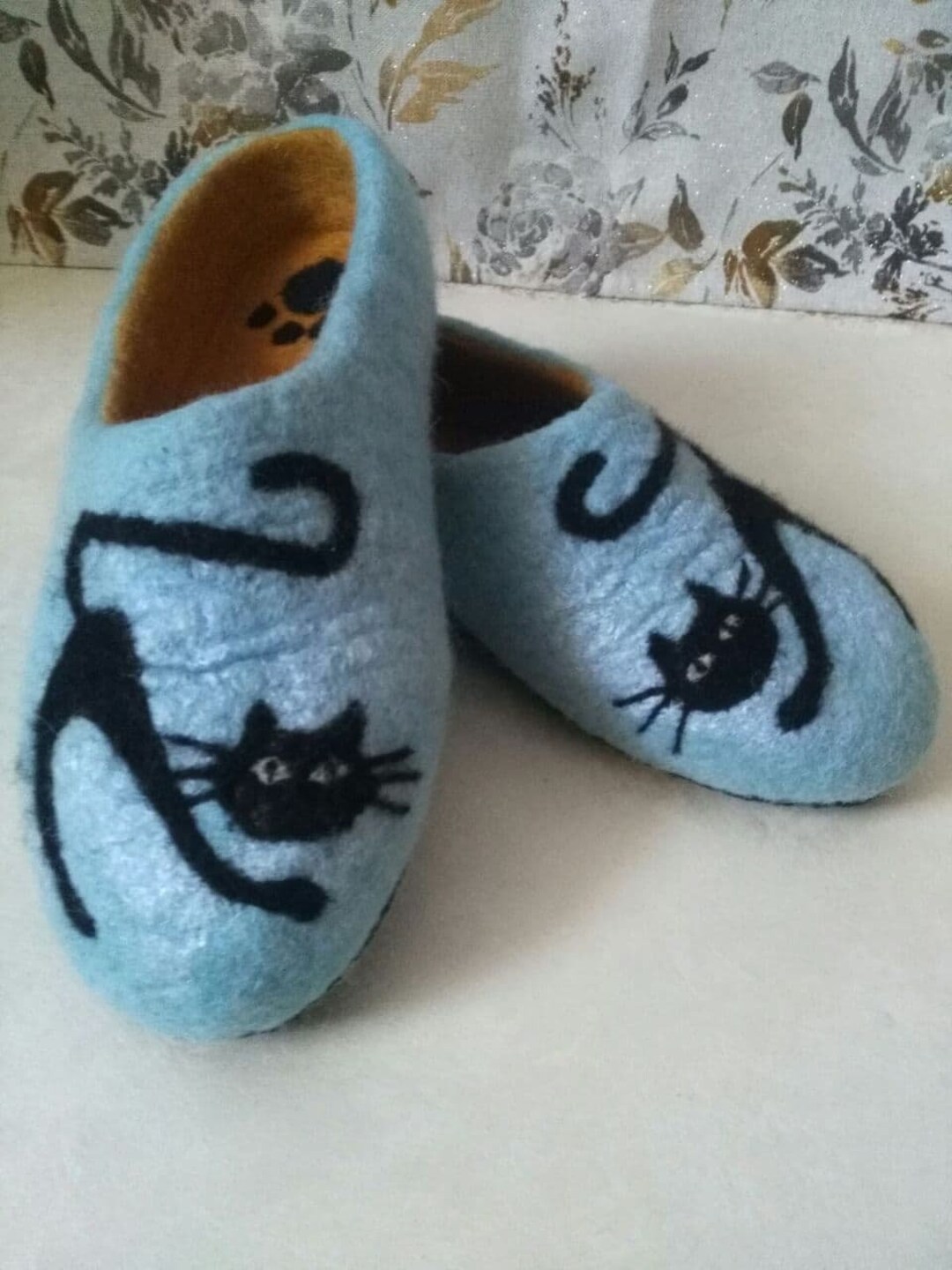 Wool FELTED ORIGINAL SLIPPERS Warm Gift Shoes Eco-natural Wool Handmade ...
