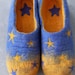 Merino Wool Handmade Slippers, Unique Felted Pattern With Stars Gift ...